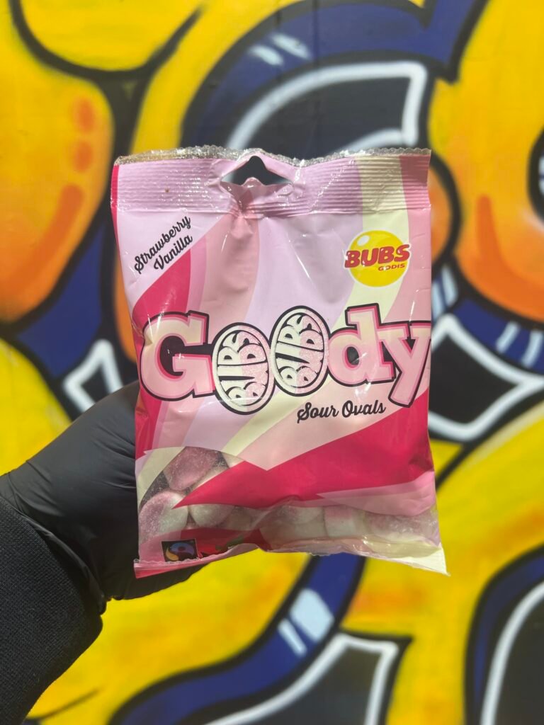Bubs Goody Strawberry Vanilla Sour Ovals 90g (Sweden) - Exotic Cravings